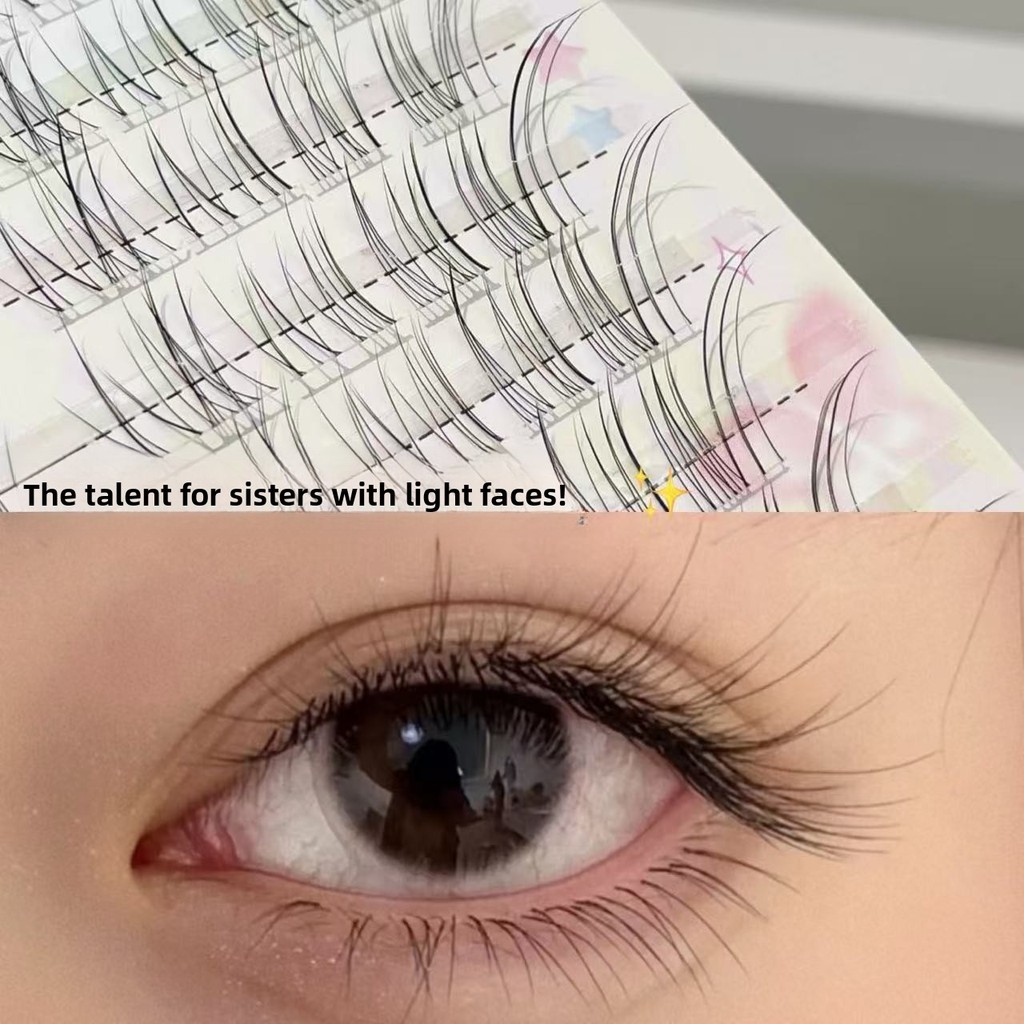 【No Glue Neede】Natural Wispy Transparent Band Lashes - 20 Rows Fluffy ...