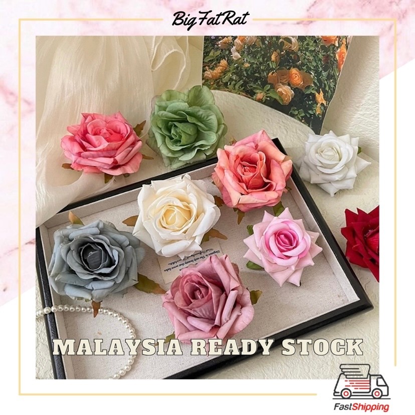 Rose Flower Hijab Pin Brooch Hairclip Women Beach Hair Accessories ...