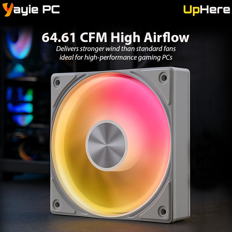 upHere 64 CFM High Airflow CPU Coolling Fan 120mm 3Pin Molex 4Pin ARGB ...
