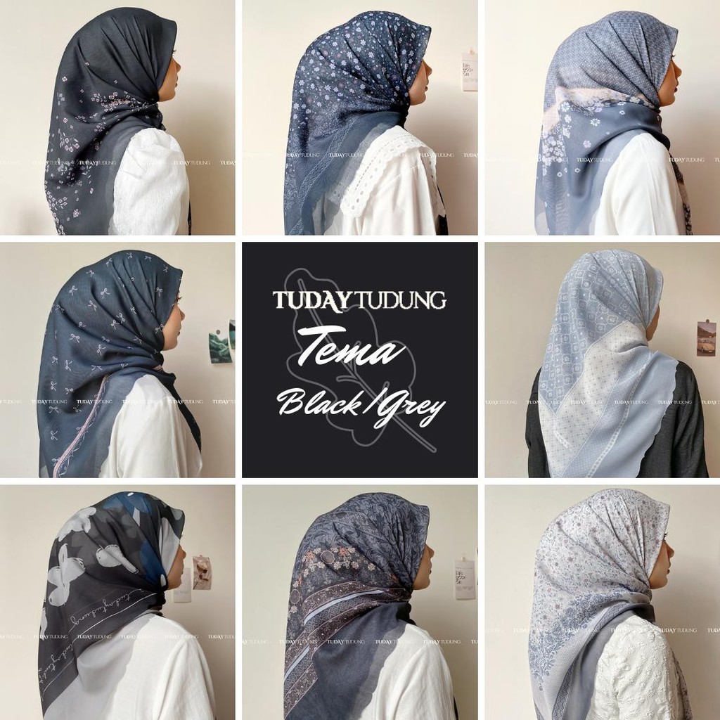 [TEMA HITAM KELABU] TUDAY TUDUNG BAWAL PRINTED BIDANG 48 RAYA 2025 ...