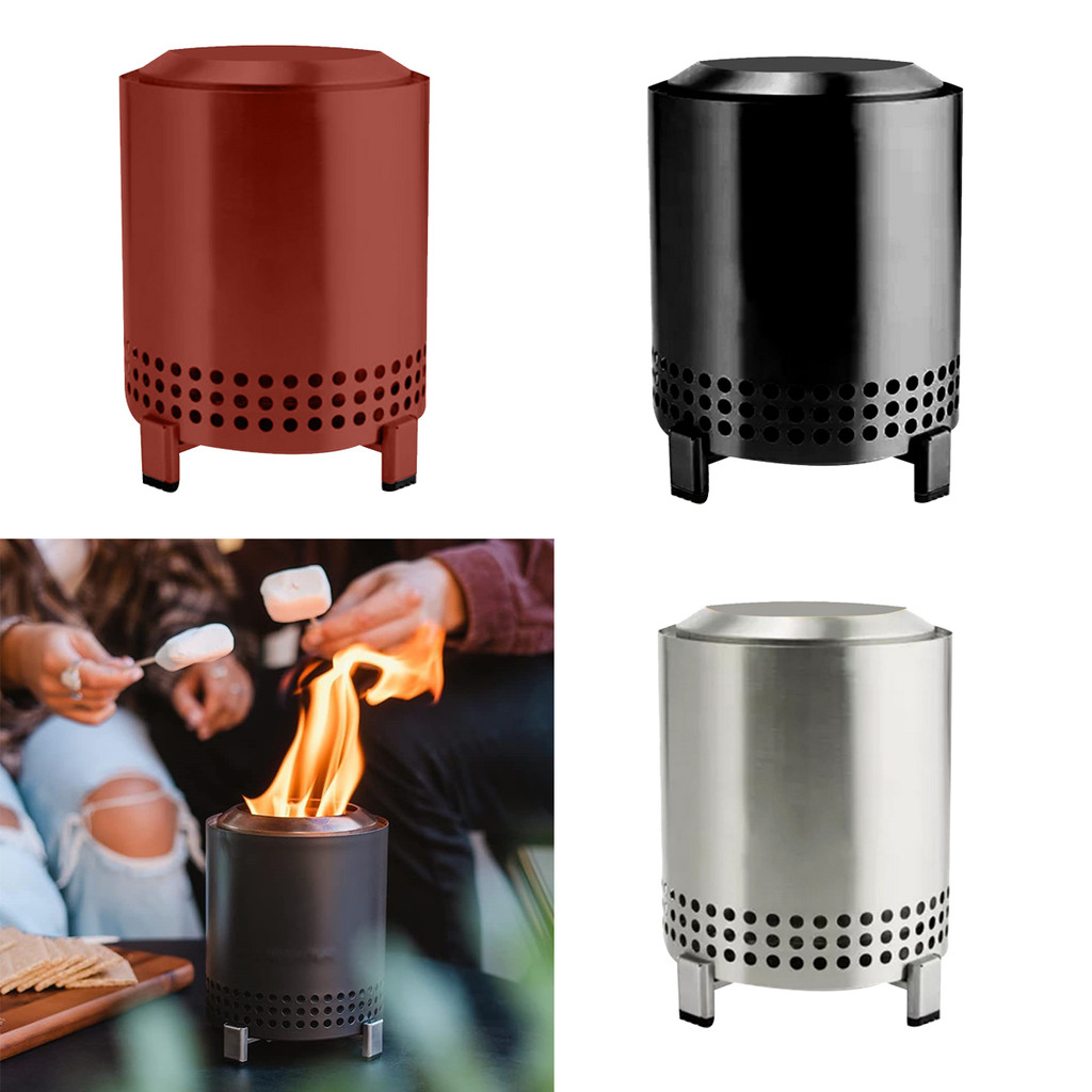 New Portable Tabletop Fire Pit with Stand 304 Stainless Steel Low Smoke ...