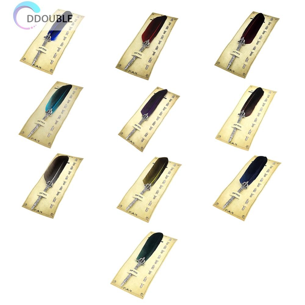 [Ddouble.my] Calligraphy Feather Dip Pen with 5 Nib Writing Ink Quill ...