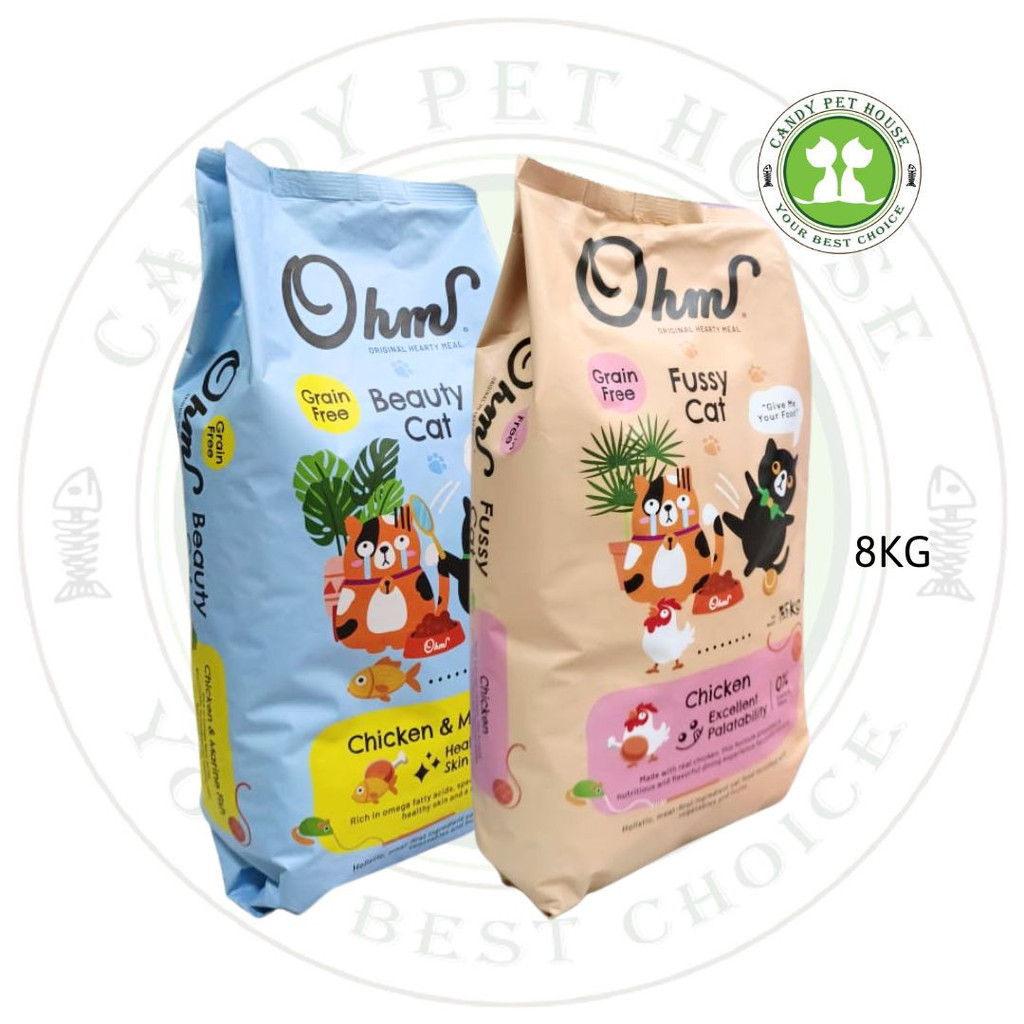 OHM Grain Free Chicken Fussy Cat / Chicken & Marine Fish Beauty Cat Dry ...