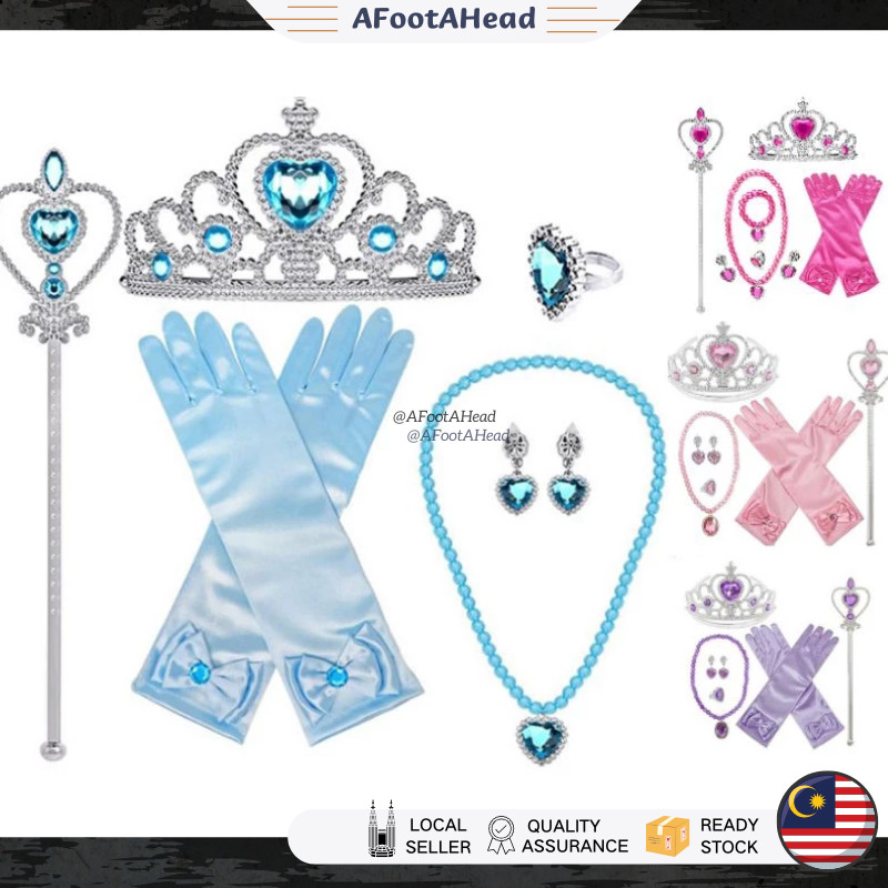 6PCS/Set Princess Crown Tiara Wand Kids Crown Set Frozen Elsa Anna ...