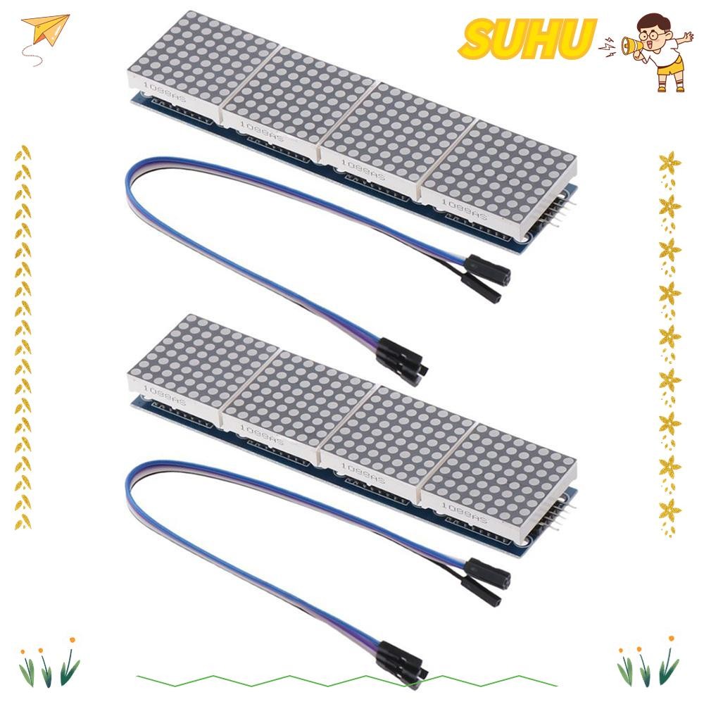 SUHU Dot Matrix Module, Red with 5Pin Wires 4 in 1 LED Display Modules, High Quality 5V MAX7219 ...