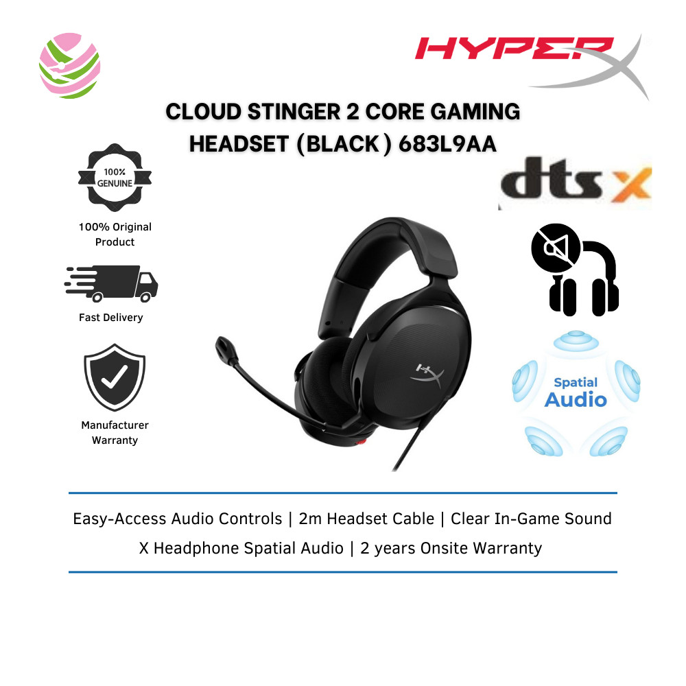 HP HyperX Cloud Stinger 2 Core Gaming Headsets Improved In-Game Chat Experience (683L9AA ...