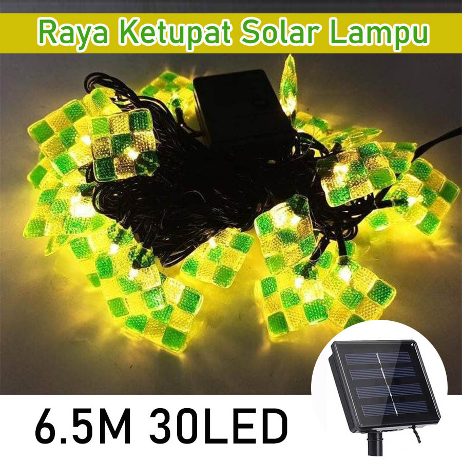 【Ready stock】Solar Lampu Raya Ketupat 8 Modes 30 LED 6.5M Hari Raya ...