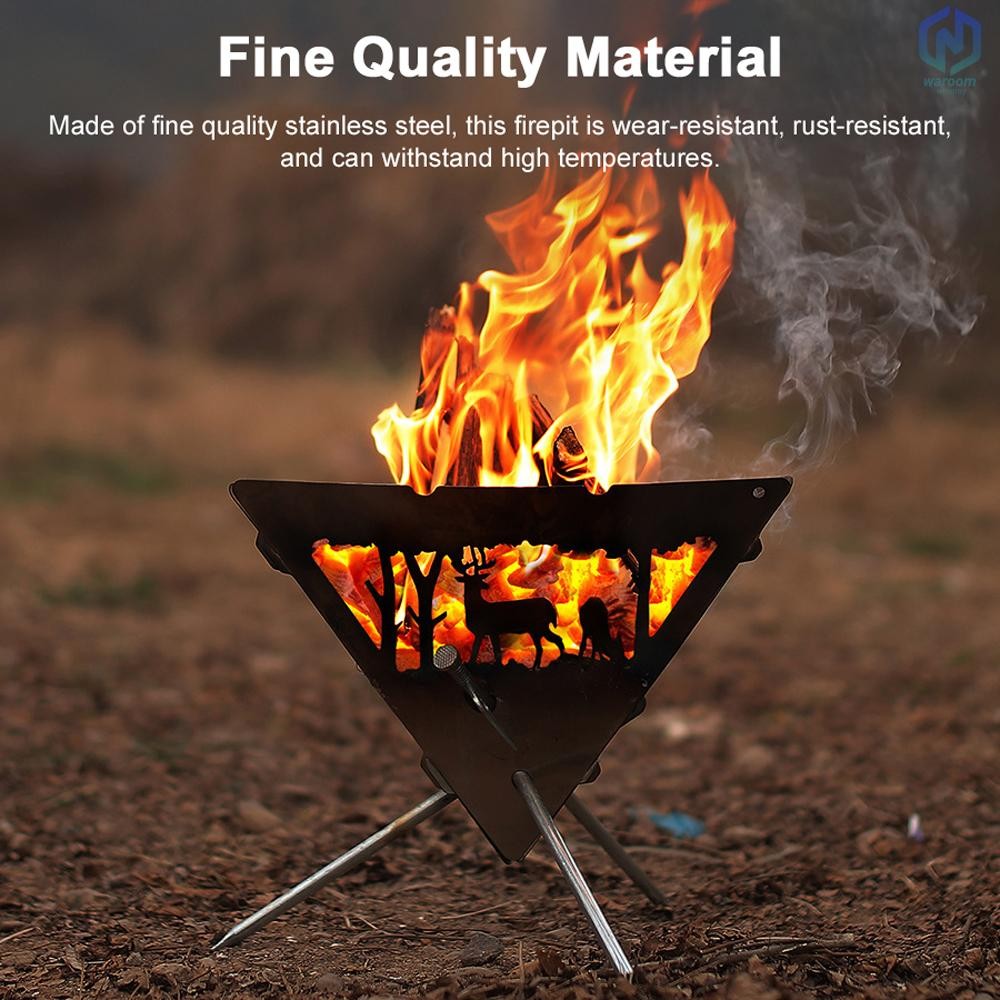 ISE MOUNT Stainless Steel Brazier Portable Camping Picnic BBQ Charcoal ...