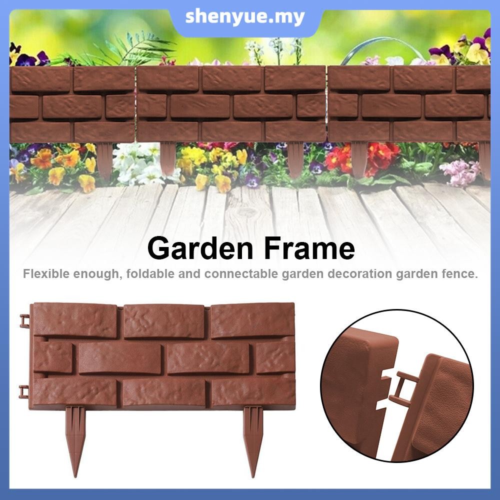 Garden Fence Edging Plastic Stone Brick Effect Lawn Flower Bed Edging ...