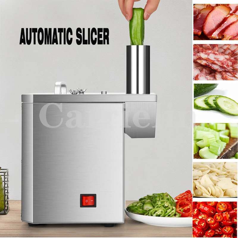 Automatic Sausage Oblique Slicer Machine Commercial Scallions Cucumber ...