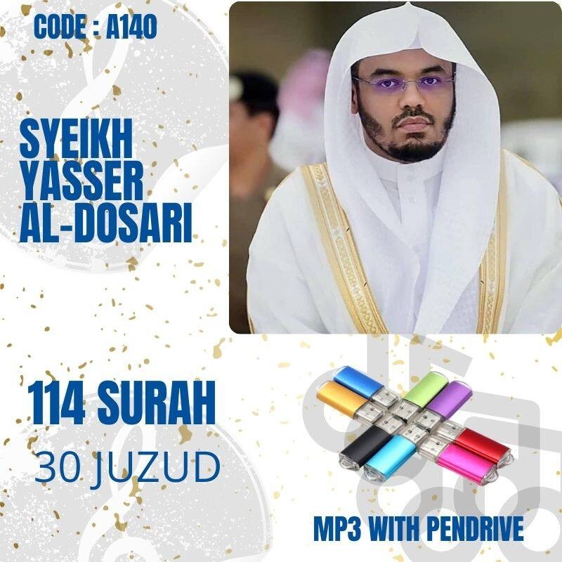 Pendrive MP3 KOLEKSI Al Quran 30 Juzuk Bacaan Syeikh Yasser Al Dosari (114 Surah Lengkap) (USB ...