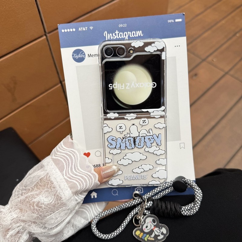 For Samsung Galaxy Z Flip3 Flip4 Flip5 Flip6 Flip7 Case Cartoon Cloud ...