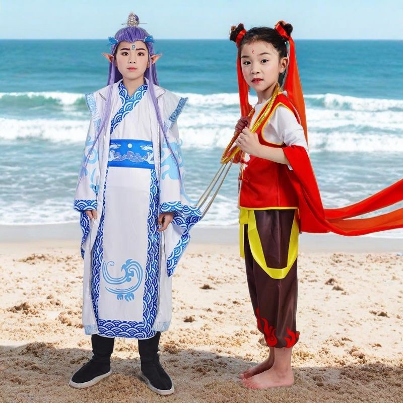 Cos Ao Bing cos Children Six Set cosplay Costume Female Anime Nezha ...