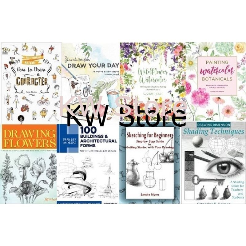 8 IN 1- How to draw Wildflower, Flowers┃Shading technique / Sketching ...