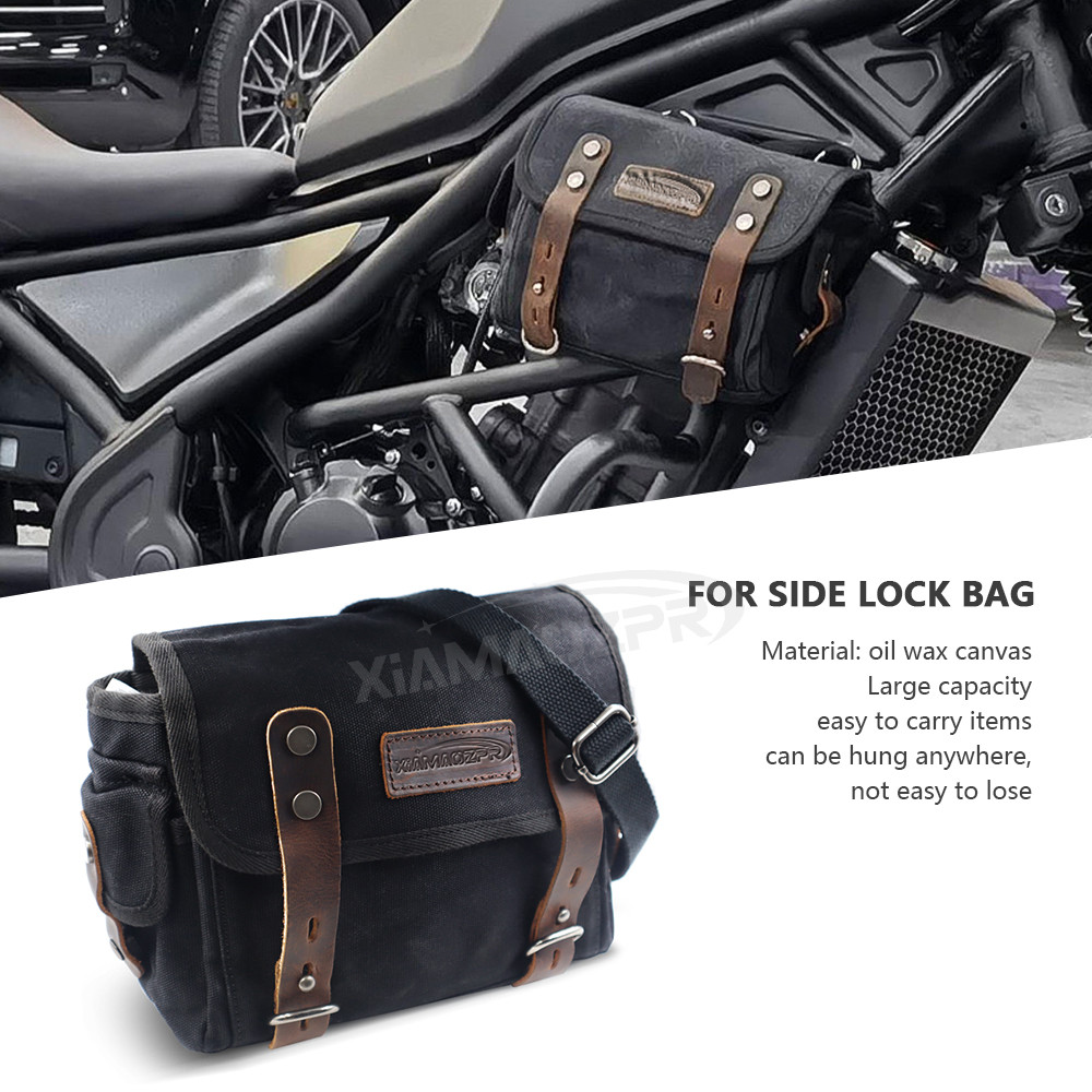 Detachable Motorcycle Side Bag Waterproof Commuting Universal Canvas ...