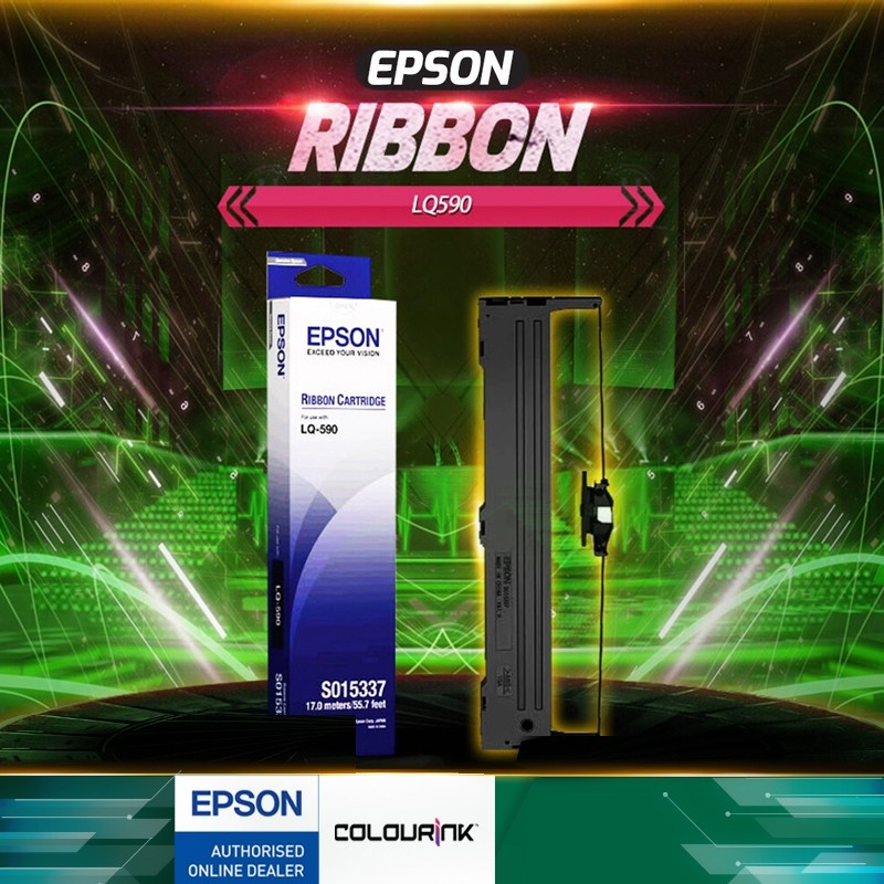 Epson Original LQ-590 Ribbon S015589 17Meter ｜55.7 feet LQ 590 LQ590 ...