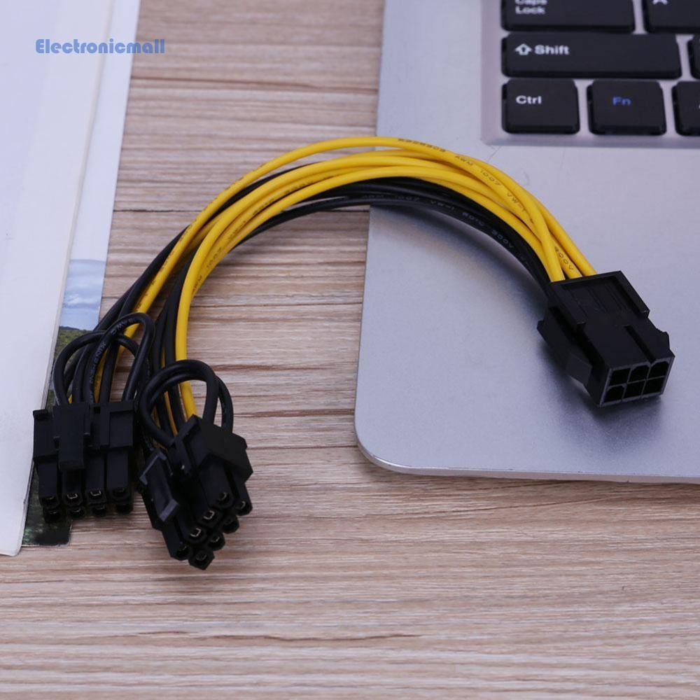 20cm Graphic Card Extender Power Supply Cable 6Pin Port to Dual 8(6+2 ...