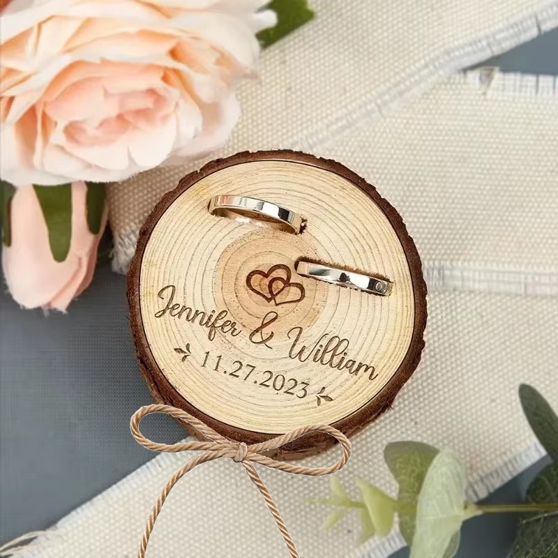 Custom wooden ring box wedding forest wedding creative ring box couple ...