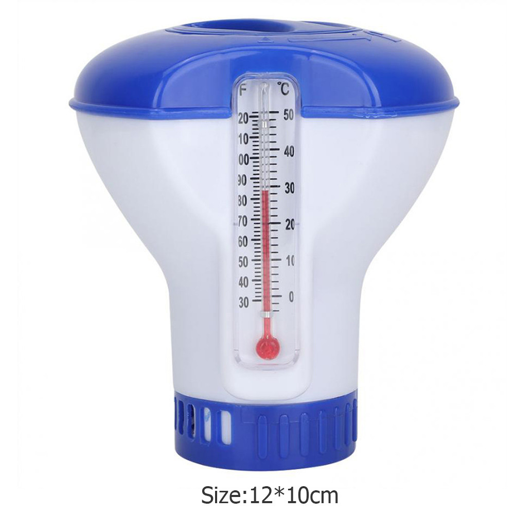 Thermometer Pool Spa Floating Pill Disinfecting Box Auto Drug Dispenser ...