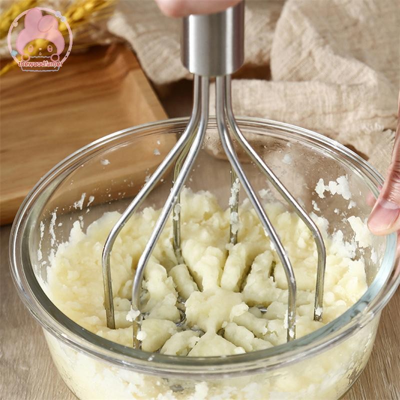 thewoodfamer Kitchen Potato Crusher Tool Stainless Steel Potato Masher ...