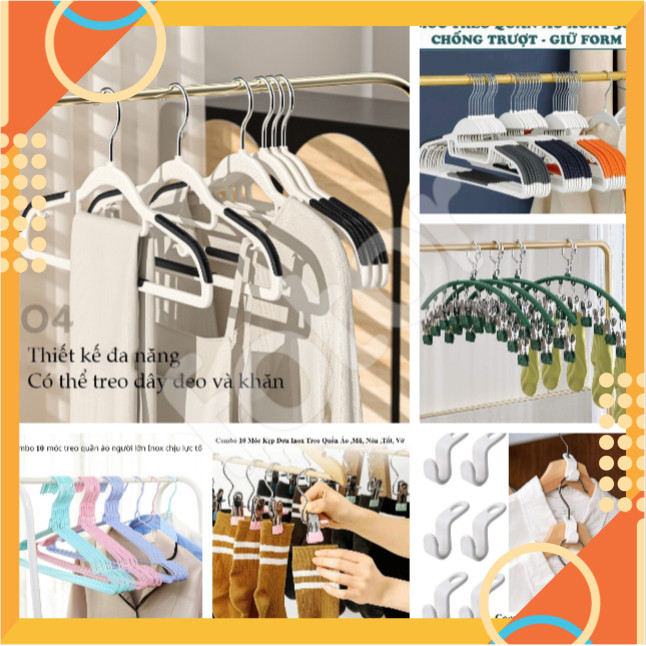 [5 ️] Set OF 10 ANTI-SLIP CLOTHING HOOKS, 360 ROTATION - SINGLE CLIP ...