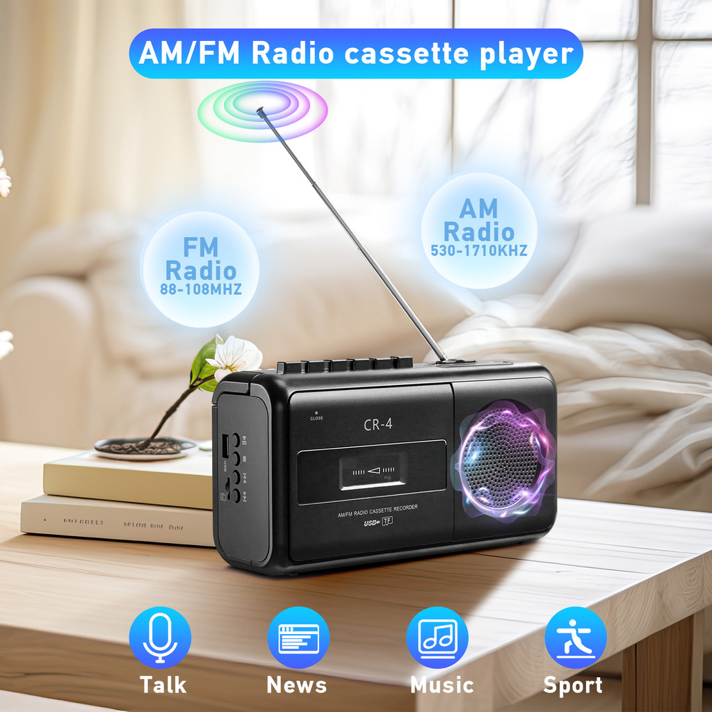 Usb, and FM, Cassette Machine AM Tape Machine Band Walkman, Portable ...