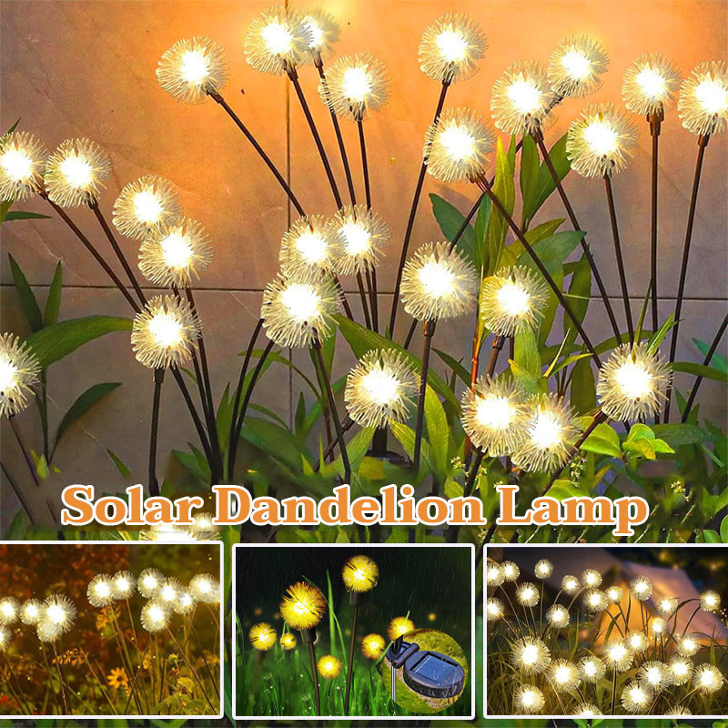 Solar Dandelion Lamp Garden Light Outdoor Waterproof Landscape Dandelion Path Light Raya Lampu ...