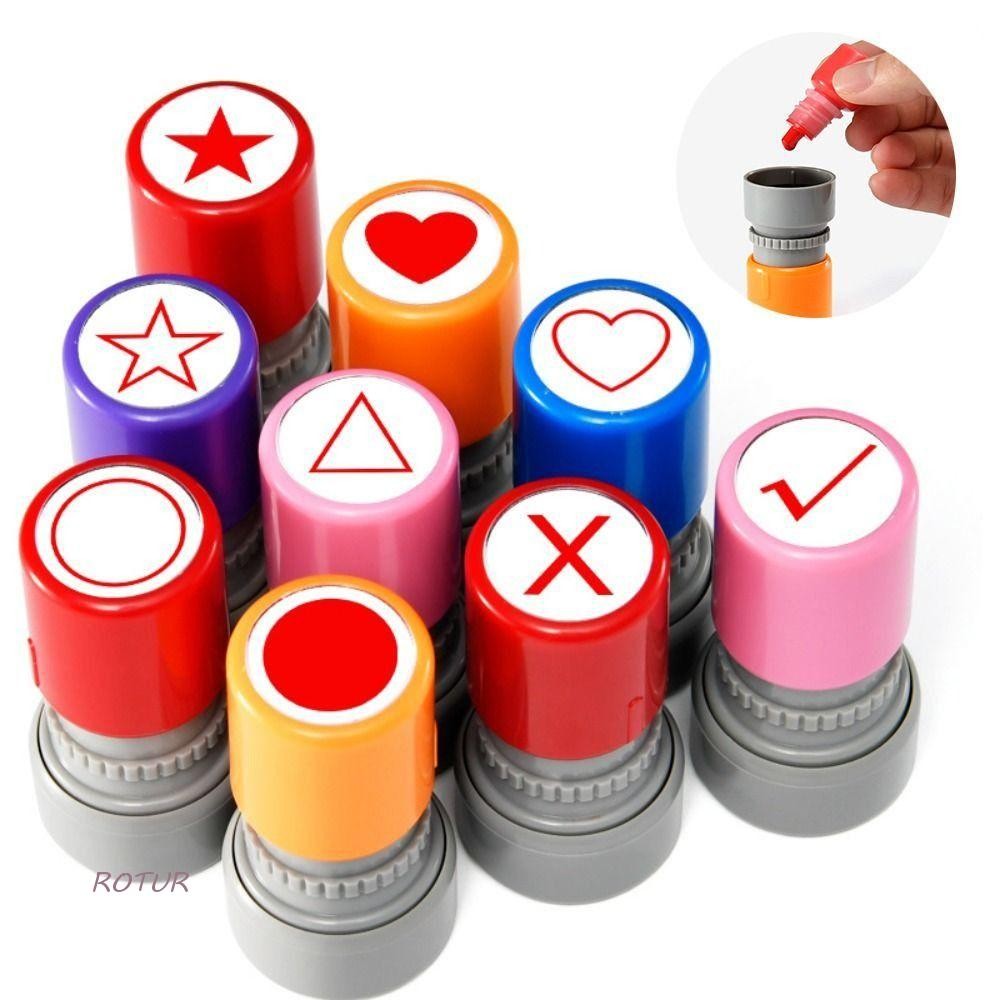 ROTUR Teacher Use Stamp, Self Inking DIY Math Geometry Stamp, Pocket Triangle Trapezium Multi ...