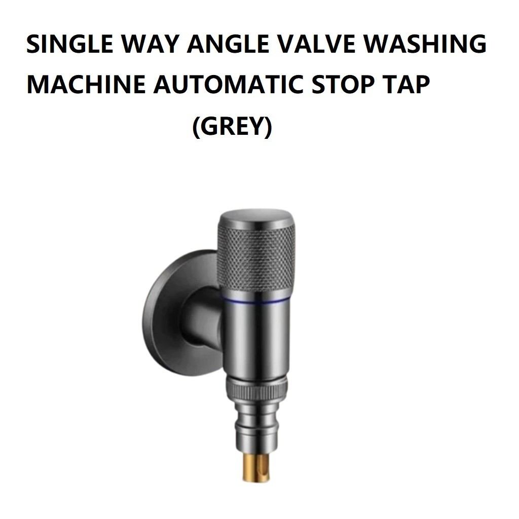Single Way Angle Valve Washing Machine Automatic Stop Tap (Grey ...