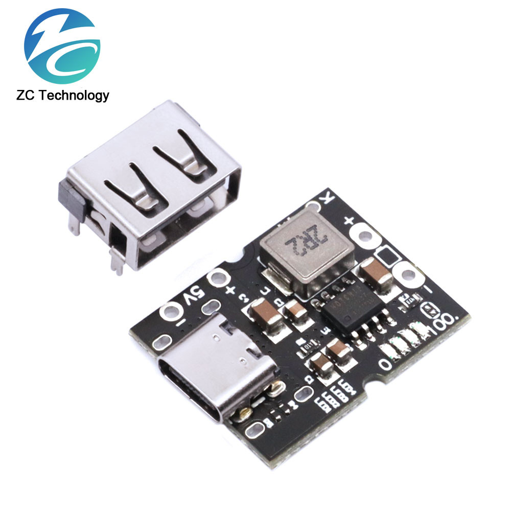 Type-C USB 5V 2A Boost Converter Step-Up Power Module Lithium Battery Charging Protection Board ...