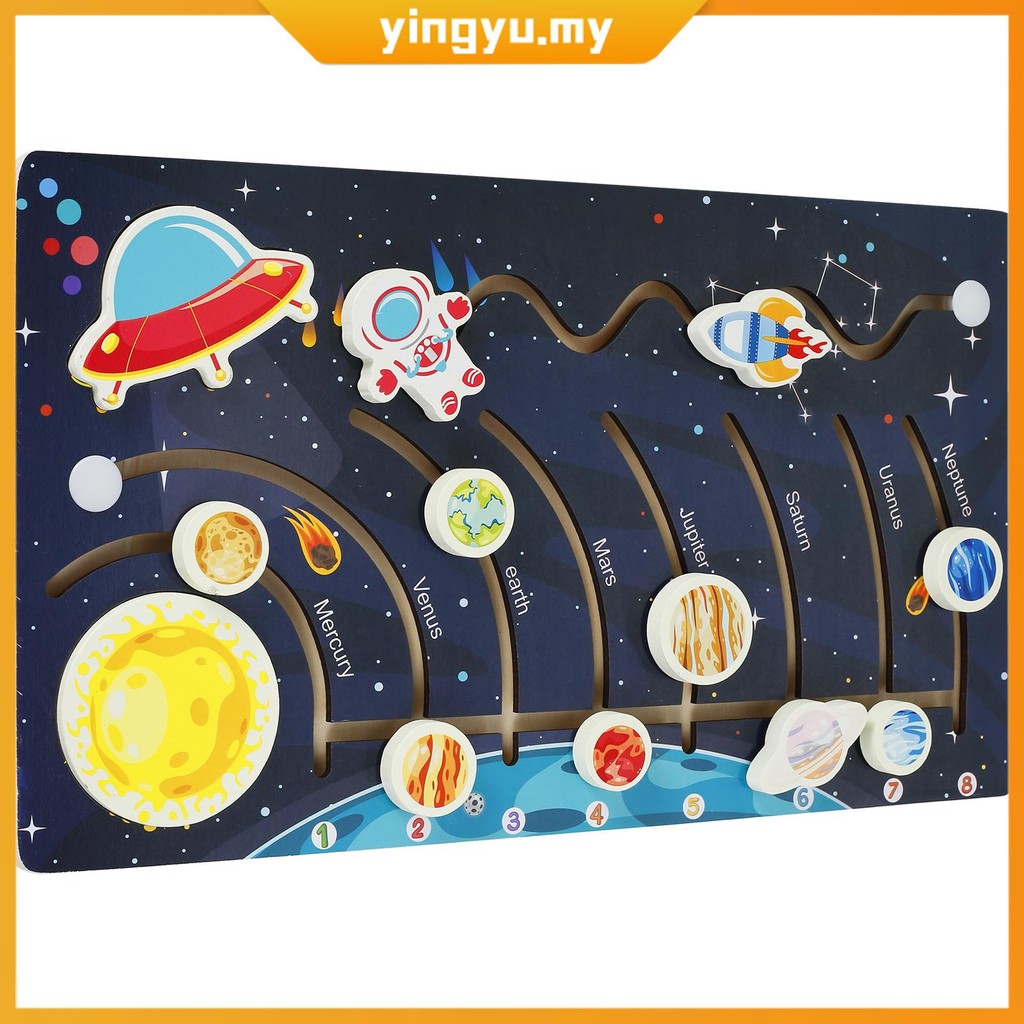 Solar System Model Board with 9 Planets Spaceship Rocket Module Early ...