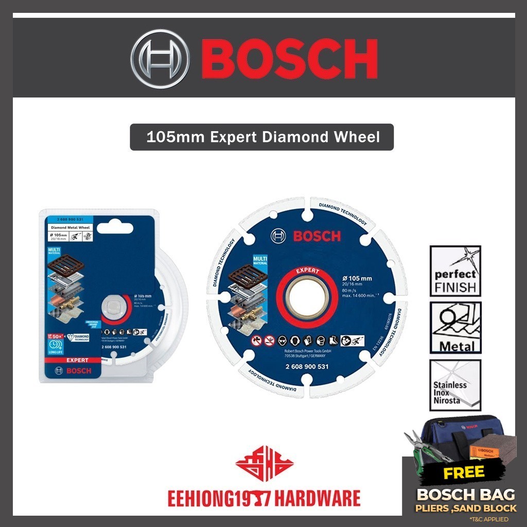 BOSCH 4" 105mm Expert Diamond Wheel Multi Material Cutting Disc ...