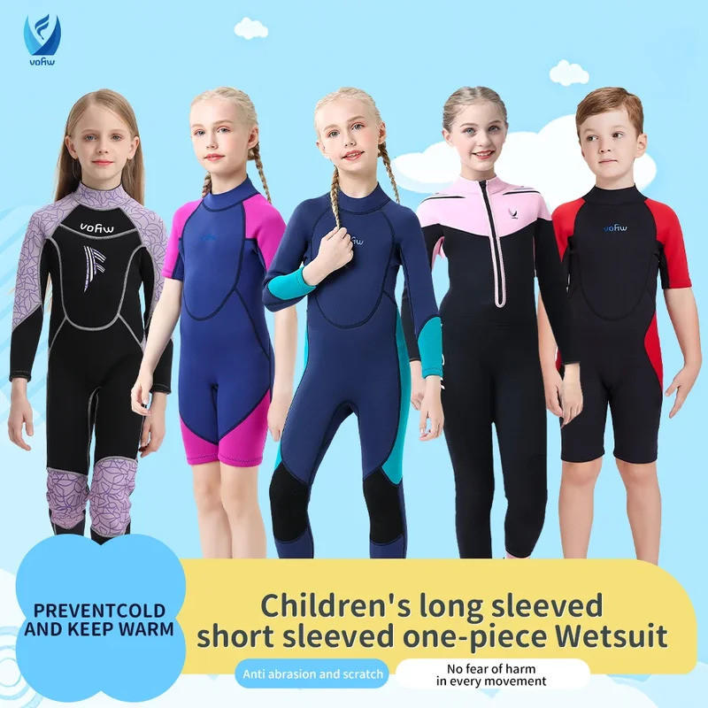 [Warrior1] Children's 2mm 3mm Neoprene Wetsuit One-piece Long Sleeve ...