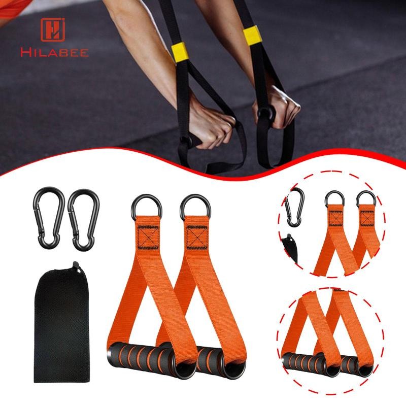 HILABEE 2 Pieces Exercise Handles Resistance Band Handle with D Rings ...