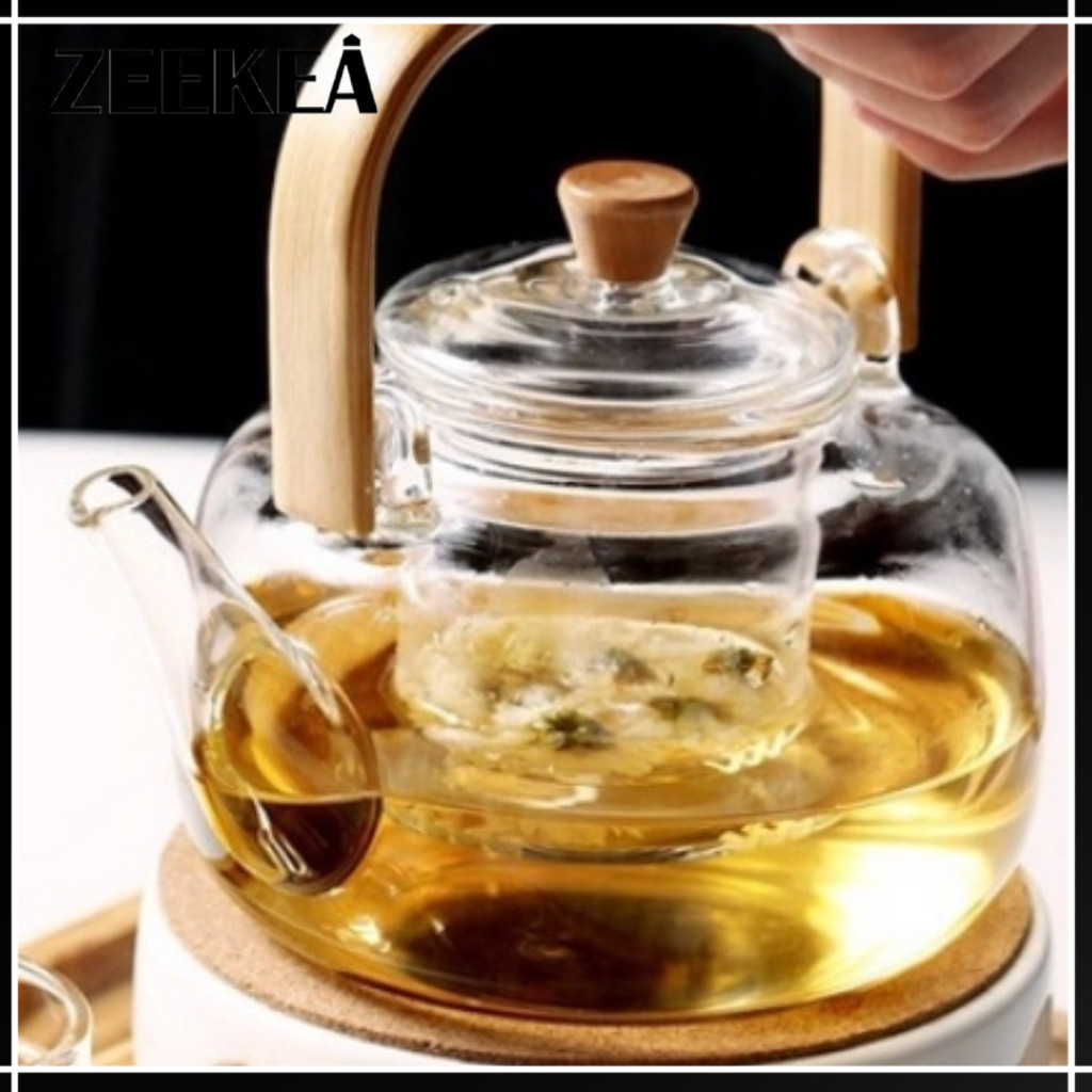 Zeekea -20 to150℃ Borosilicate Glass Teapot Set Teabloom Stovetop ...