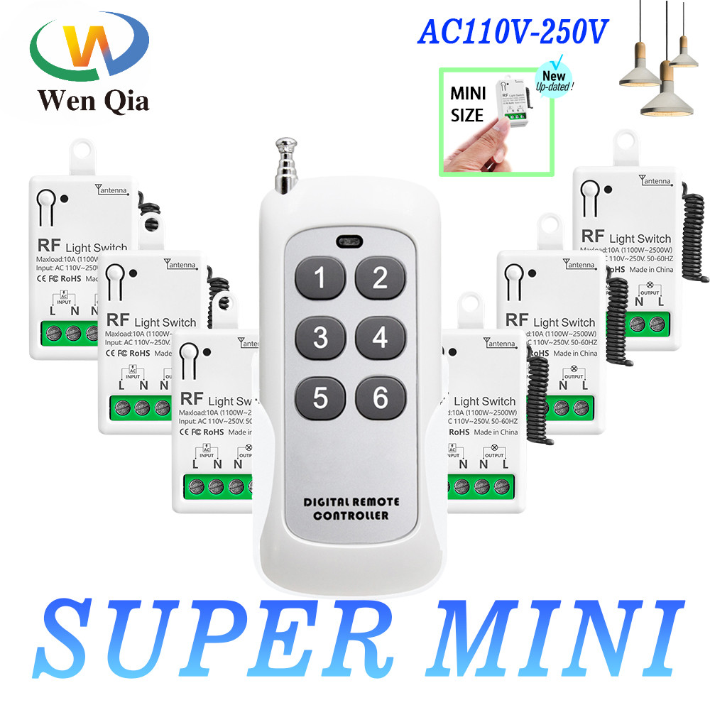 Universal Wireless Remote Control Light Switch RF433Mhz AC110V 220V 10A ...