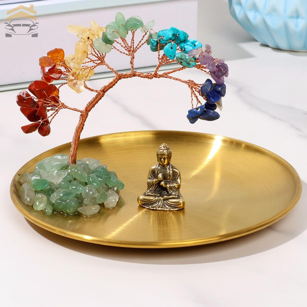 Tree and Buddha Decor Buddha Statue with Crystal Tree Energy Balance ...