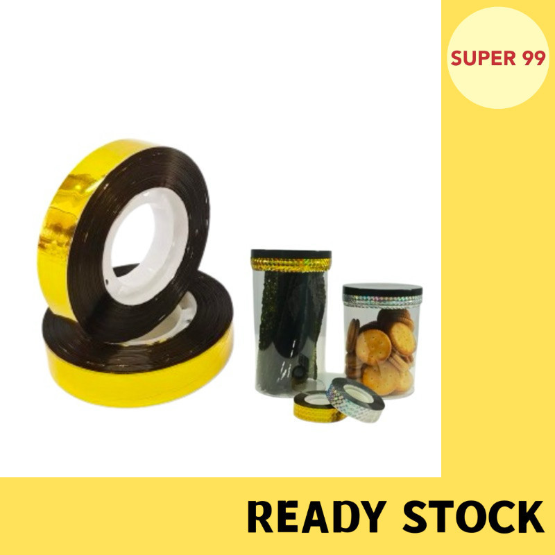 Gold Wrapping Cookie Jars Packaging Gold Jar Tape Twist Tie Line Floral ...