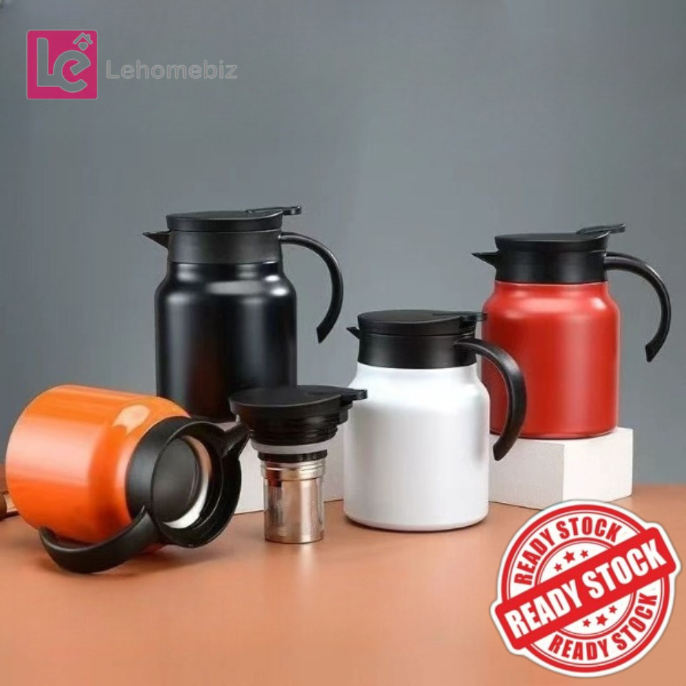 1000ML 316 Thermos Stainless Steel Thermal Teapot Jug Teko Air Panas Stewed Teapot Portable ...