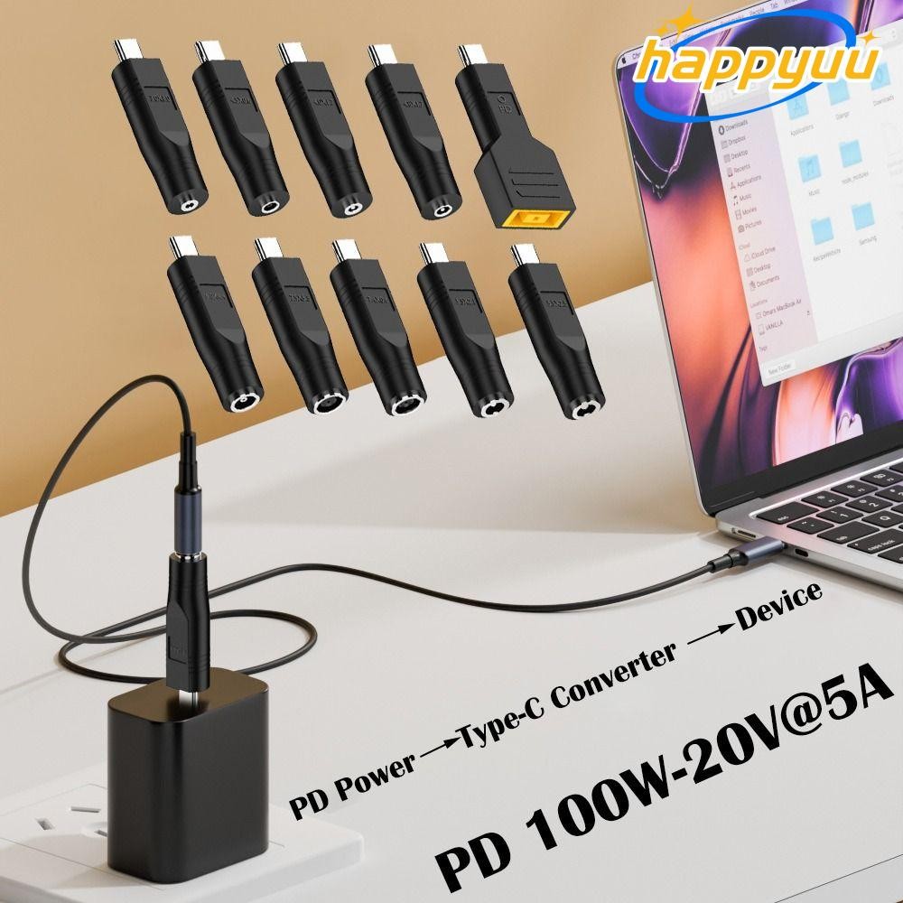 HAPPYUU USB Type C to DC Converter, PD 100W Fast Charging Laptop Power ...