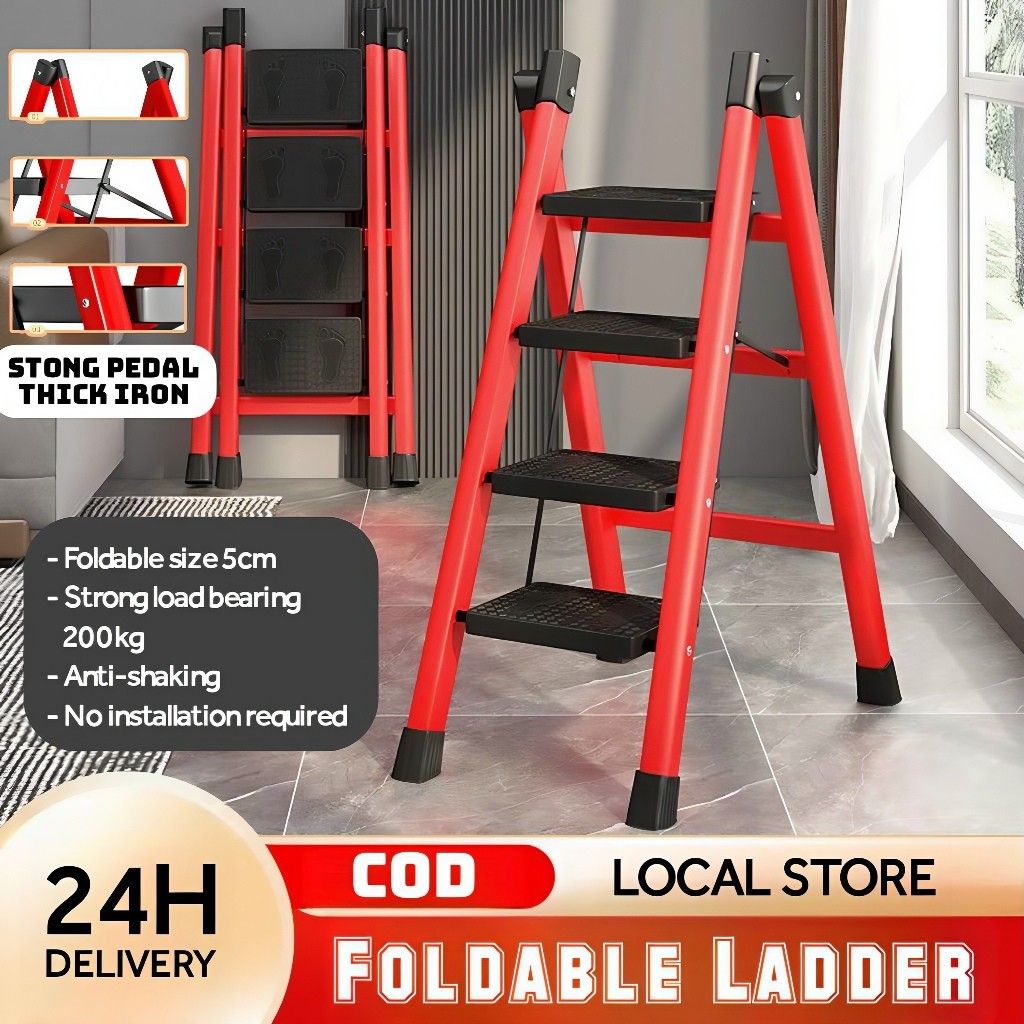 Tangga Lipat Ladder Heavy Duty Foldable Ladder Stool 2 in 1 Household 3 ...