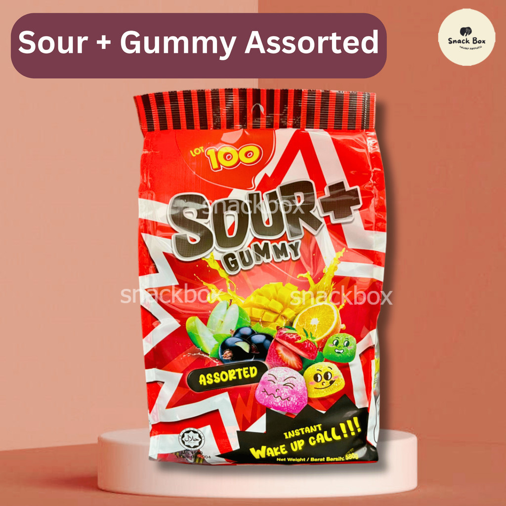 LOT 100 Sour Plus Gummy Assorted Fruits Flavour BIG Pack / Small Pack ...