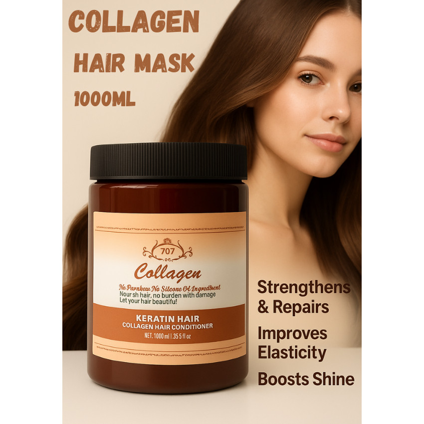 707 Perapi Rambut Kolagen Keratin 1000ml, 707 Collagen Keratin Hair ...
