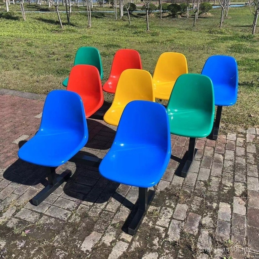 Indoor Outdoor Three Four-Seat Plastic Row Chair Rest Seat Park ...