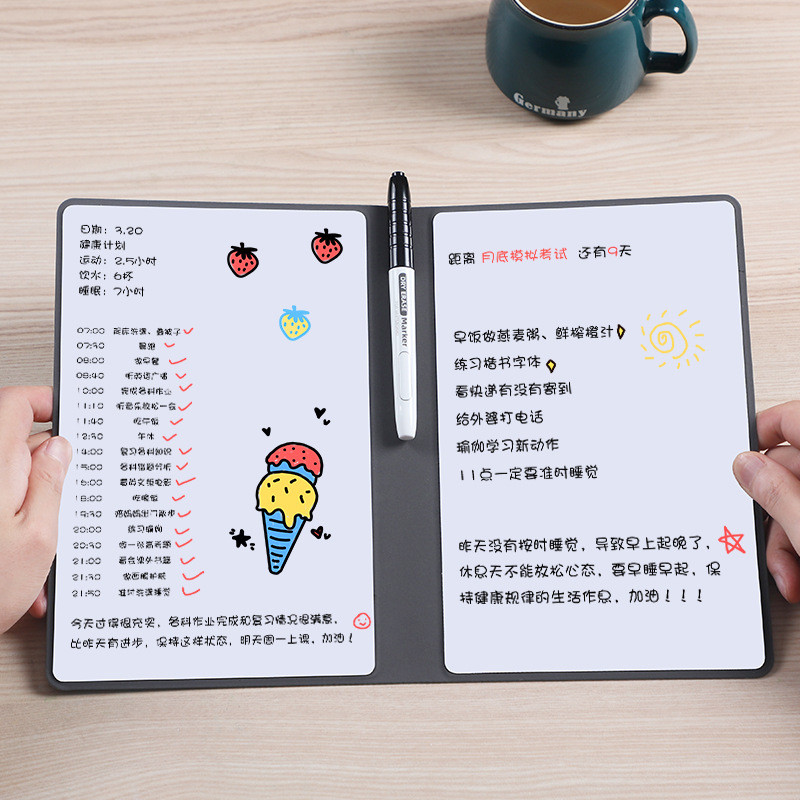 Whiteboard Notebook Erasable Scribbling Pad Notepad Office Tiny ...
