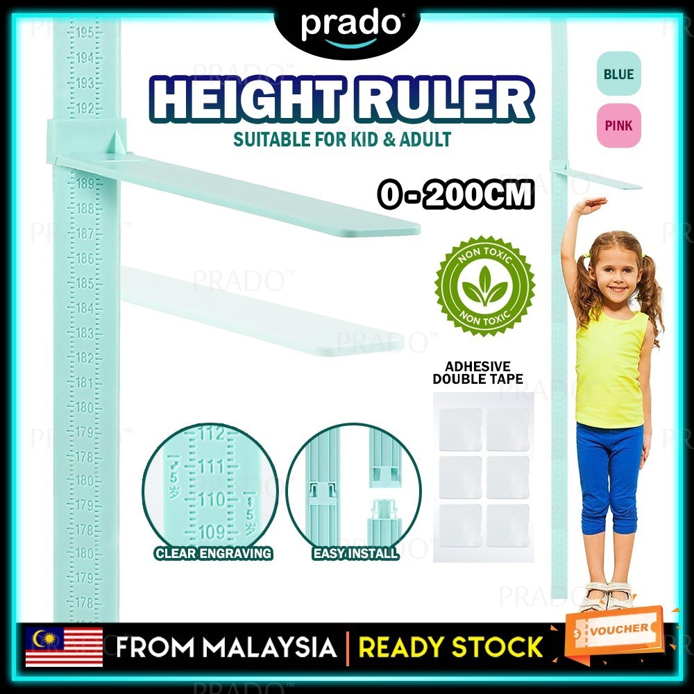 PRADO 200CM Children Wall Adhesive Height Measuring Ruler Moveable Kids ...