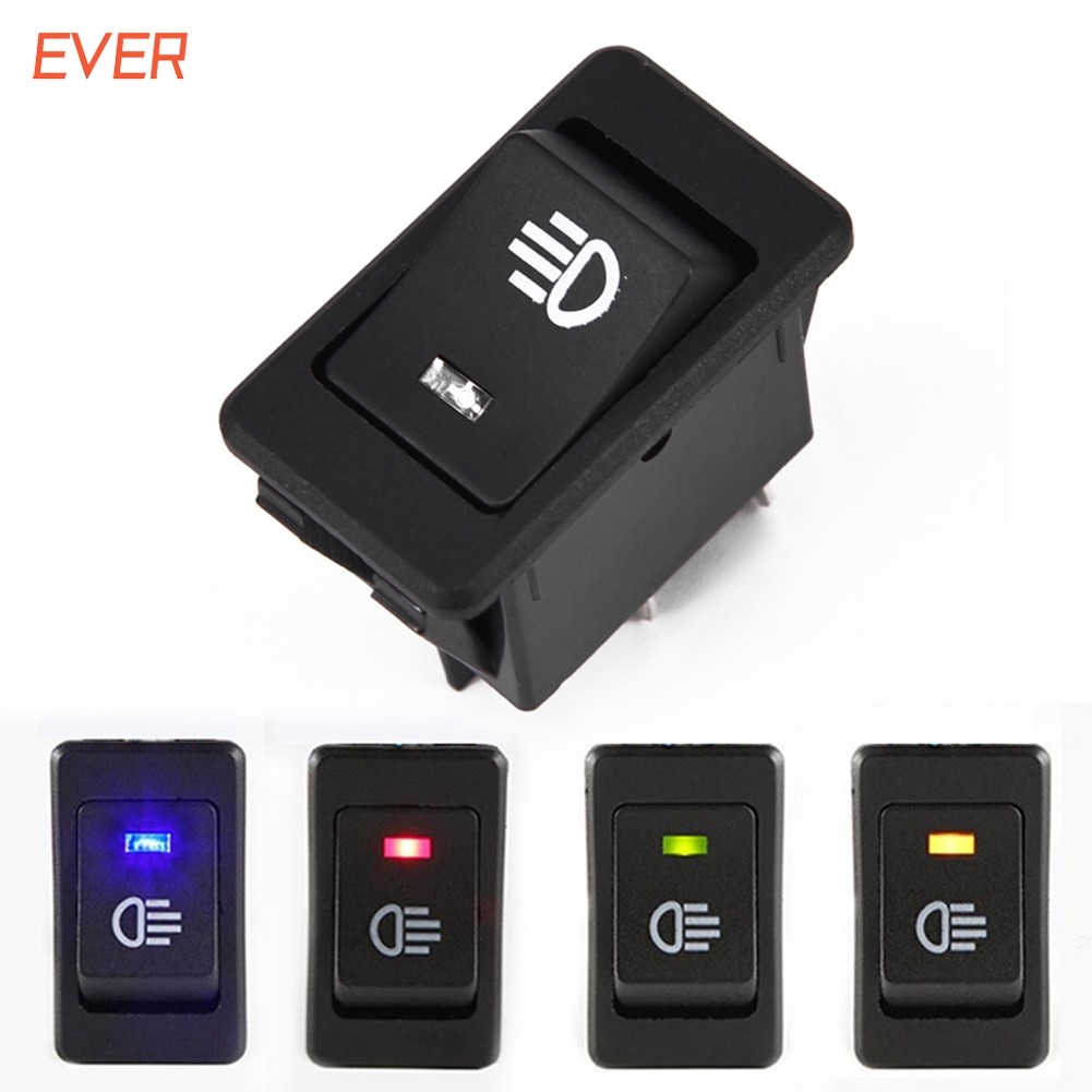 EVER| ASW-17D rocker switch ON-OFF 2-position 4-pin LED 12V 35A Fog ...