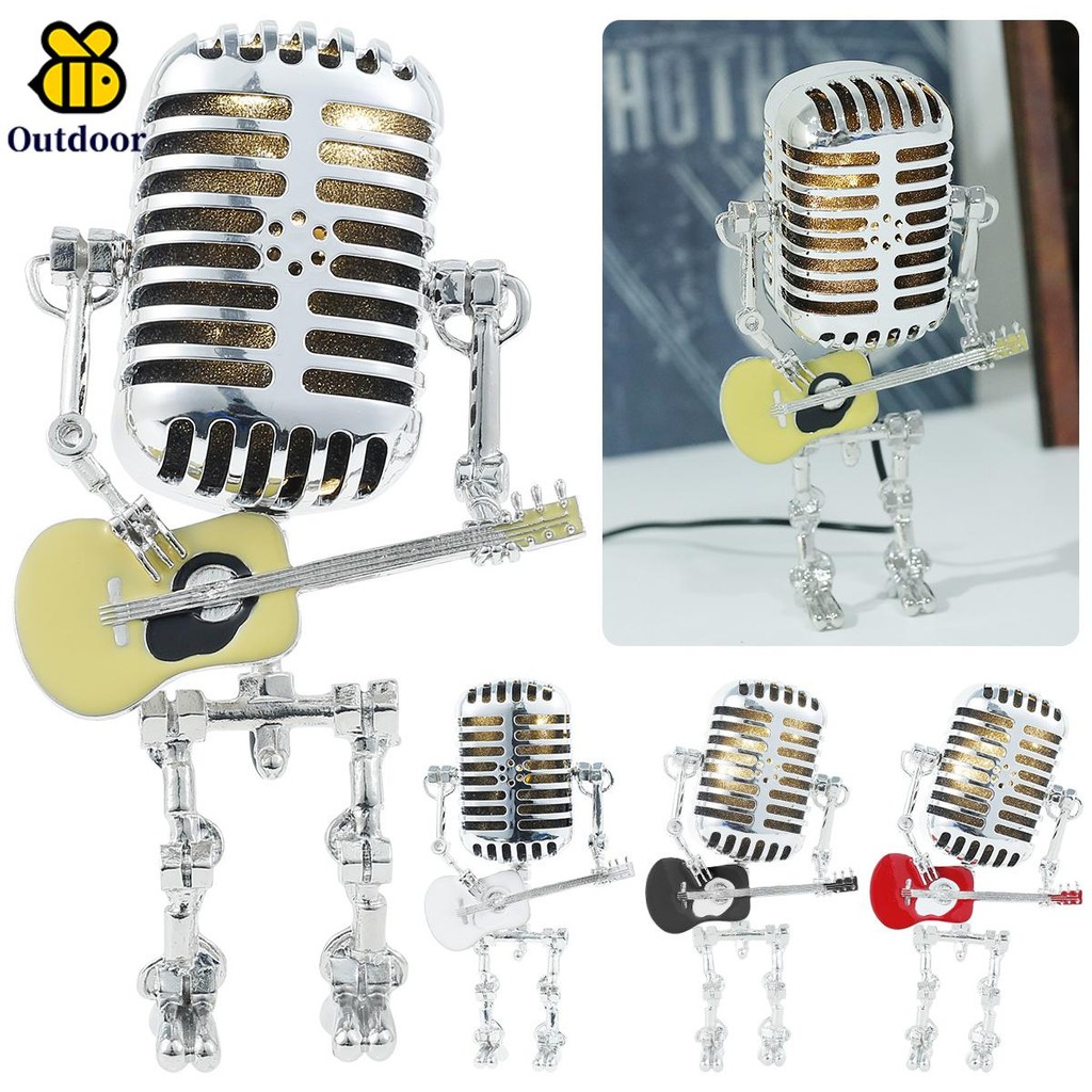 Microphone Robot Desk Lamp Vintage Microphone Table Light Creative ...