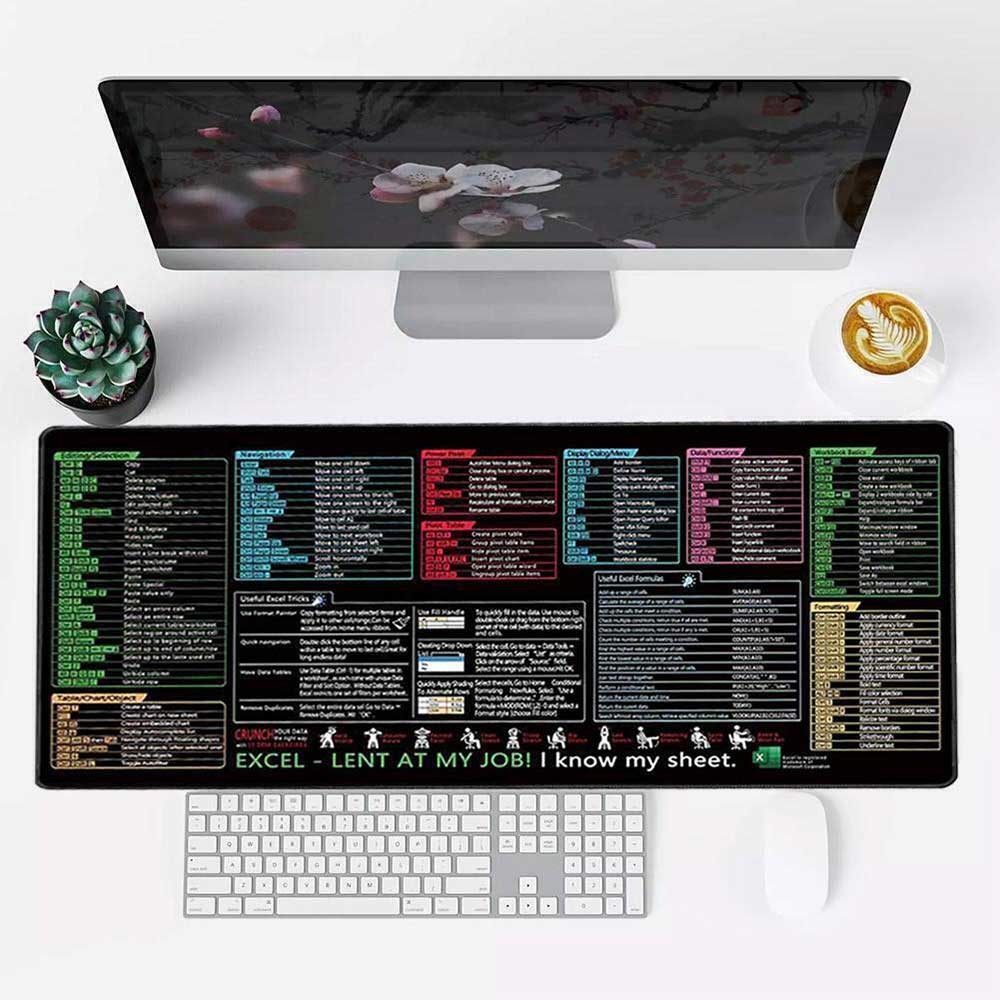 Excel Shortcuts Cheat Sheet Office Mouse Pad Keyboard Mats | Shopee ...
