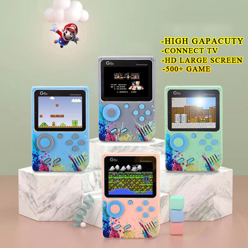 G5 HD Screen Macaron Handheld Game Console Contra Mini Arcade 500 Game ...